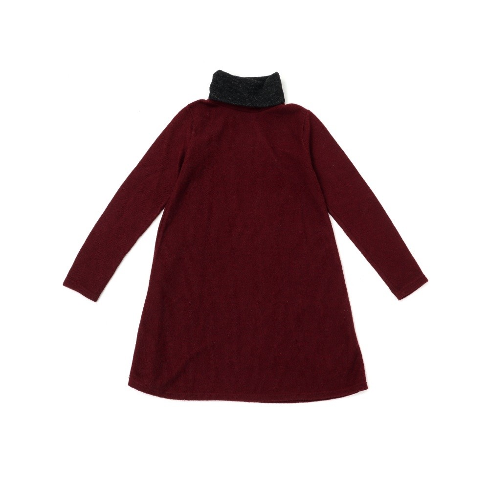Turtleneck Winter Dress Maroon - Tacanglala